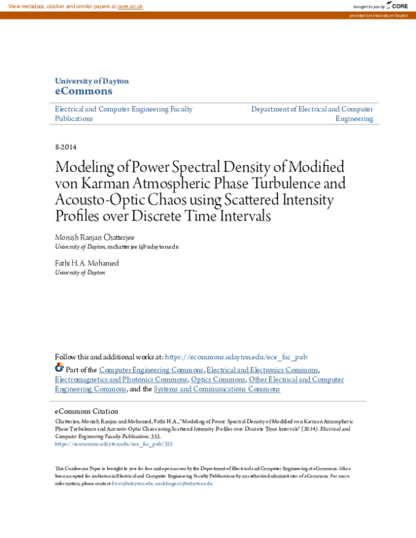 (PDF) Modeling of power spectral density of modified von Karman ...