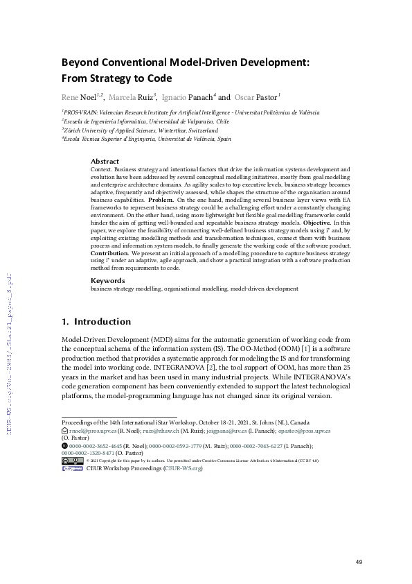 (PDF) Beyond Conventional Model-Driven Development: From Strategy to Code