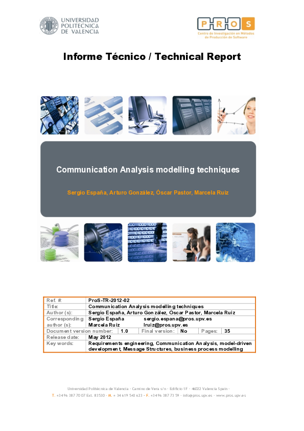 (PDF) Communication Analysis modelling techniques