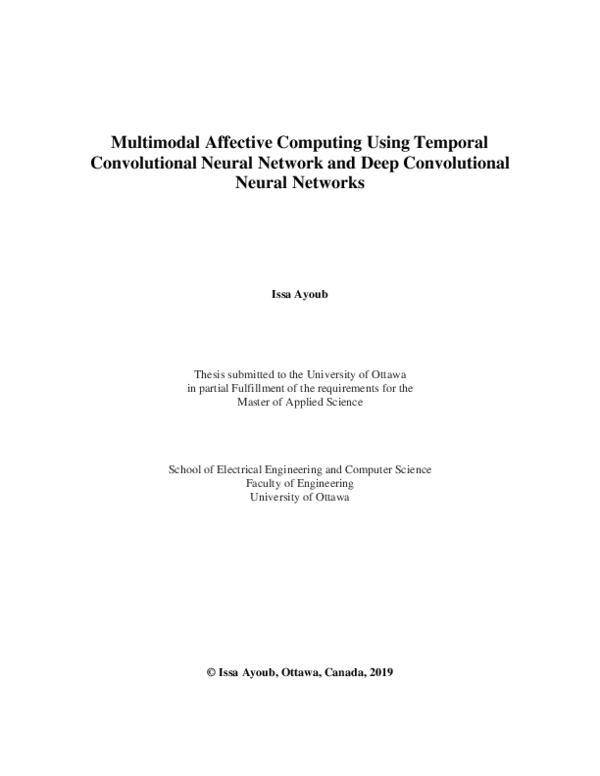 Pdf Multimodal Affective Computing Using Temporal Convolutional Neural Network And Deep