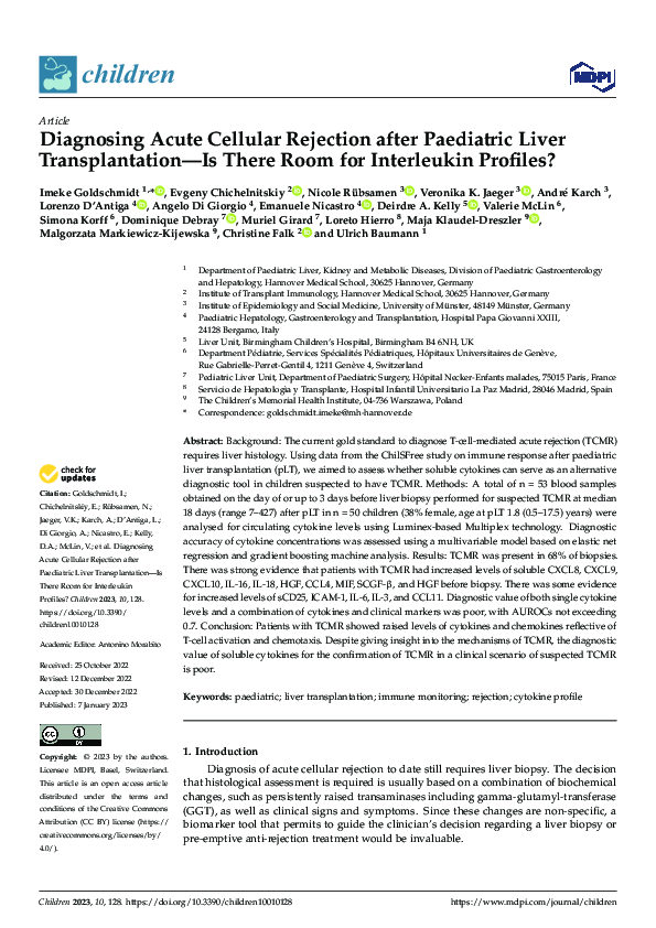 (PDF) Diagnosing Acute Cellular Rejection after Paediatric Liver ...