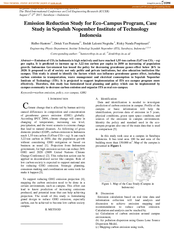 (PDF) Emission Reduction Study for Eco-Campus Program, Case Study in Sepuluh Nopember Institute ...