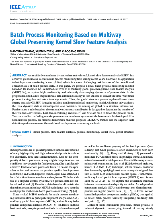 (PDF) Batch Process Monitoring Based on Multiway Global Preserving ...