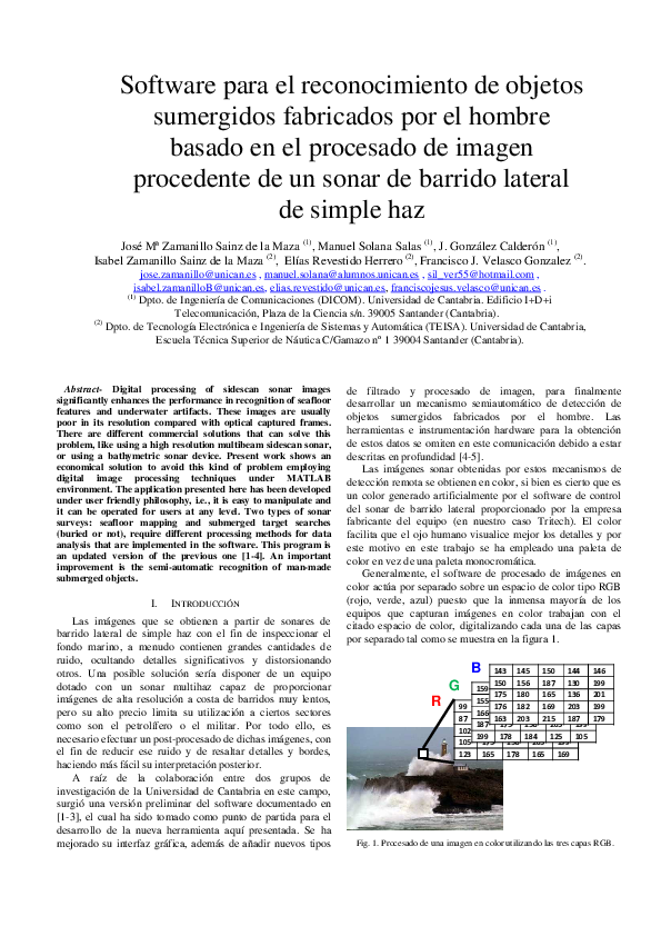 (PDF) Software para el reconocimiento de objetos sumergidos fabricados por el hombre basado en ...