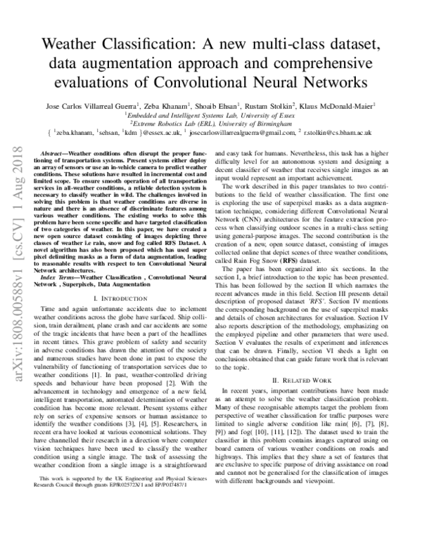 (PDF) Weather Classification: A new multi-class dataset, data augmentation approach and ...