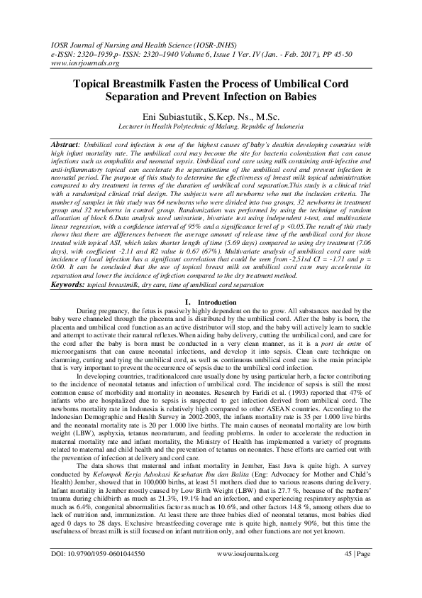 (PDF) Topical Breastmilk Fasten the Process of Umbilical Cord ...
