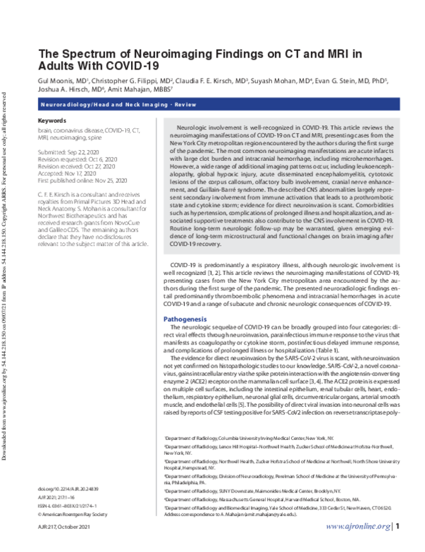(PDF) The Spectrum of Neuroimaging Findings on CT and MRI in Adults ...
