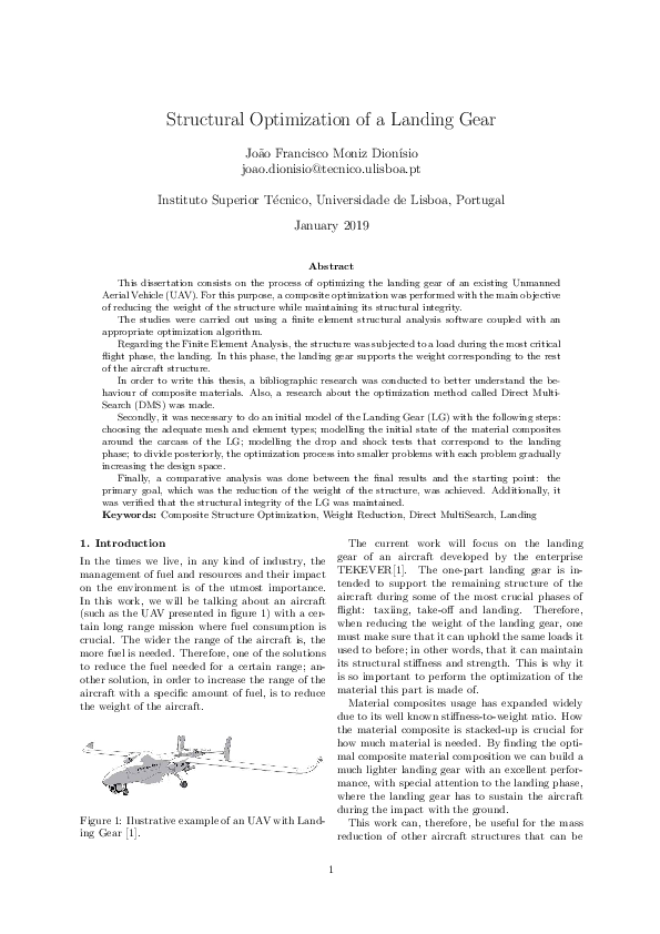(PDF) Structural Optimization of a Landing Gear