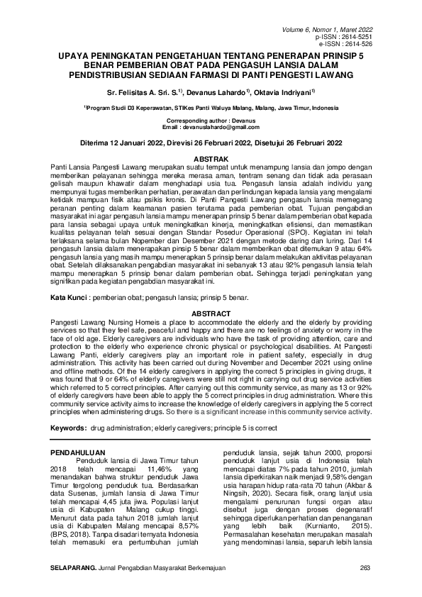 (PDF) Upaya Peningkatan Pengetahuan Tentang Penerapan Prinsip 5 Benar ...