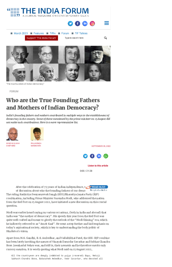 (PDF) Reassessing India’s Founding Figures of Democracy