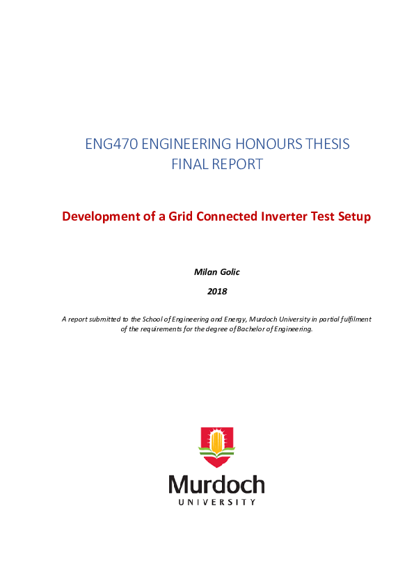 (PDF) Development of a Grid Connected Inverter Test Setup
