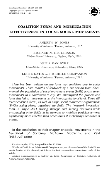 (PDF) Coalition Form and Mobilization Effectiveness in Local Social ...