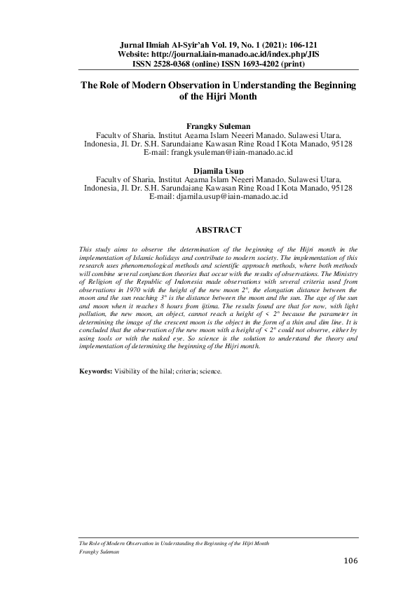 (PDF) The Role of Modern Observation in Understanding the Beginning of ...