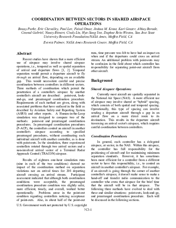 (PDF) Coordination between sectors in shared airspace operations