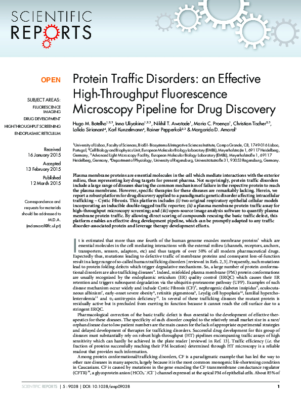 (PDF) Protein Traffic Disorders: an Effective High-Throughput ...