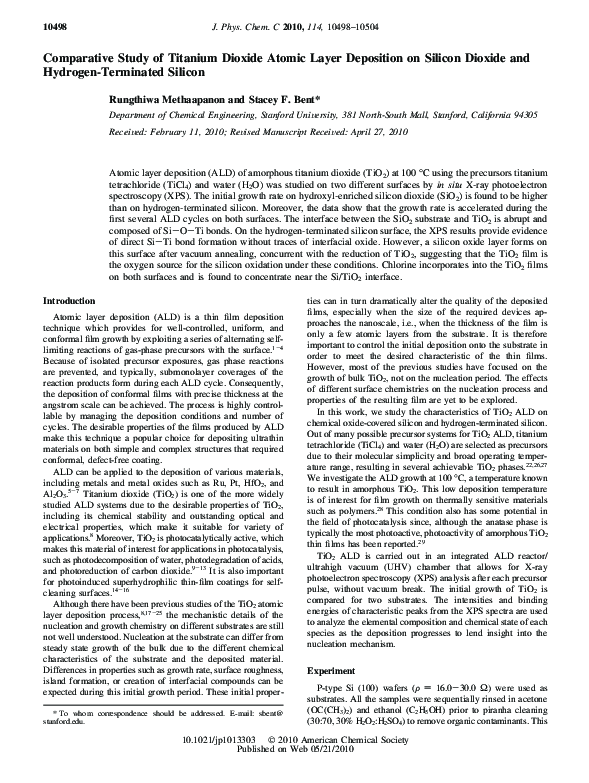 (PDF) Comparative Study of Titanium Dioxide Atomic Layer Deposition on ...