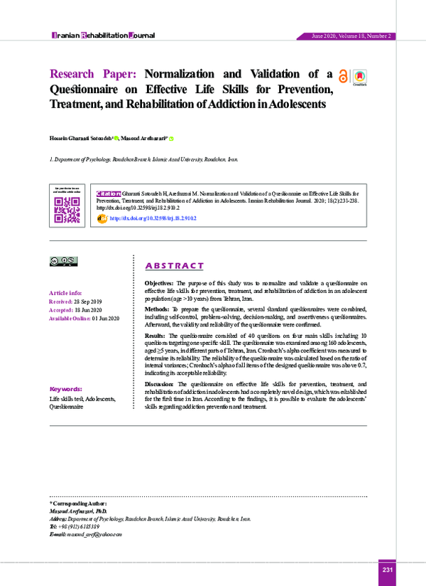 (PDF) Normalization and Validation of a Questionnaire on Effective Life ...