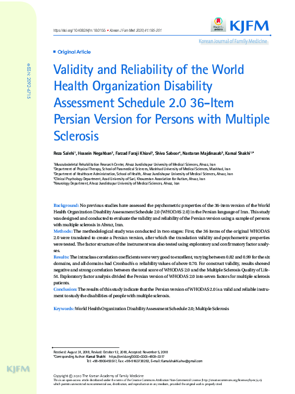 (PDF) Development of traditional Chinese version of World Health Organization Disability ...