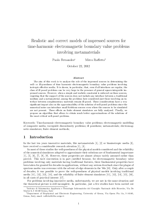 (PDF) Realistic and Correct Models of Impressed Sources for Time-Harmonic Electromagnetic ...