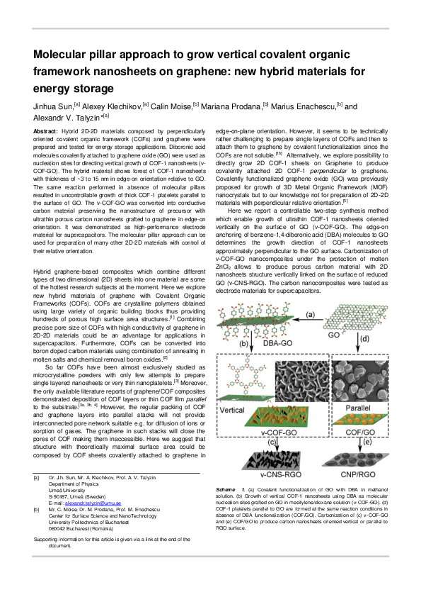 (PDF) A Molecular Pillar Approach To Grow Vertical Covalent Organic Framework Nanosheets on ...
