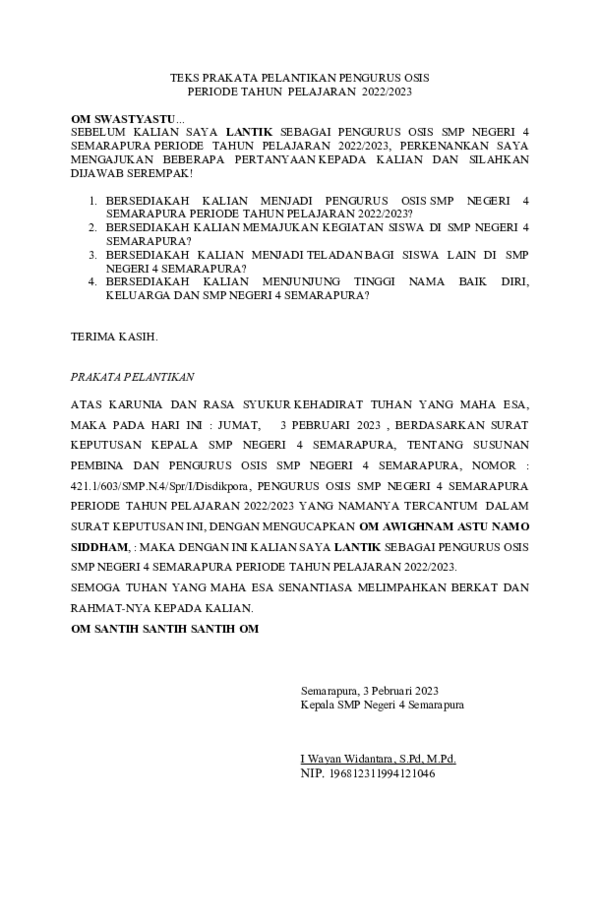 (DOC) TEKS JANJI OSIS