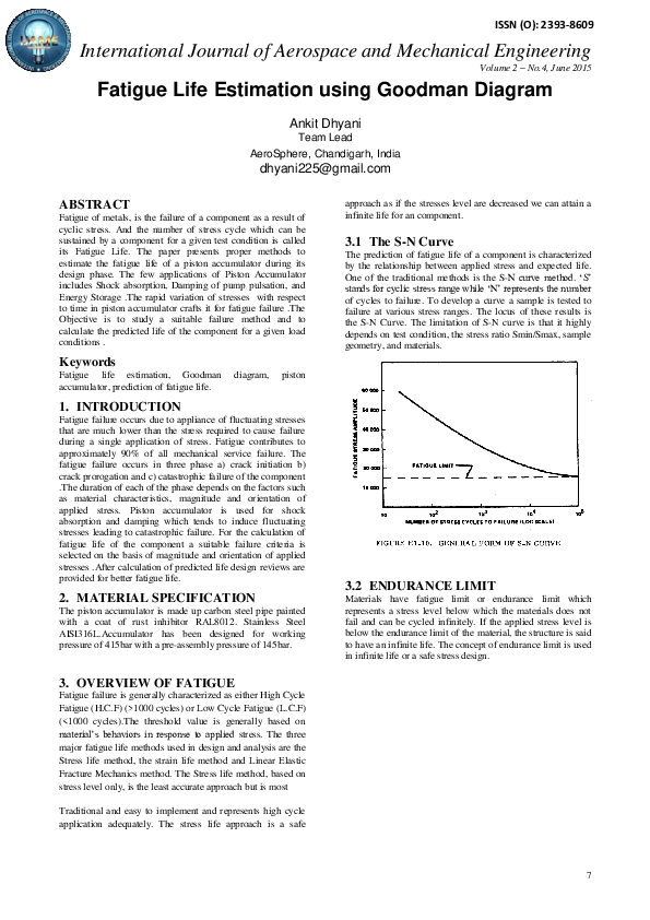 Pdf Fatigue Life Estimation Using Goodman Diagram