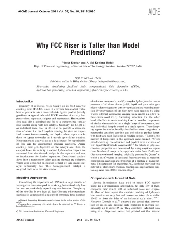 (PDF) Why FCC riser is taller than model predictions?