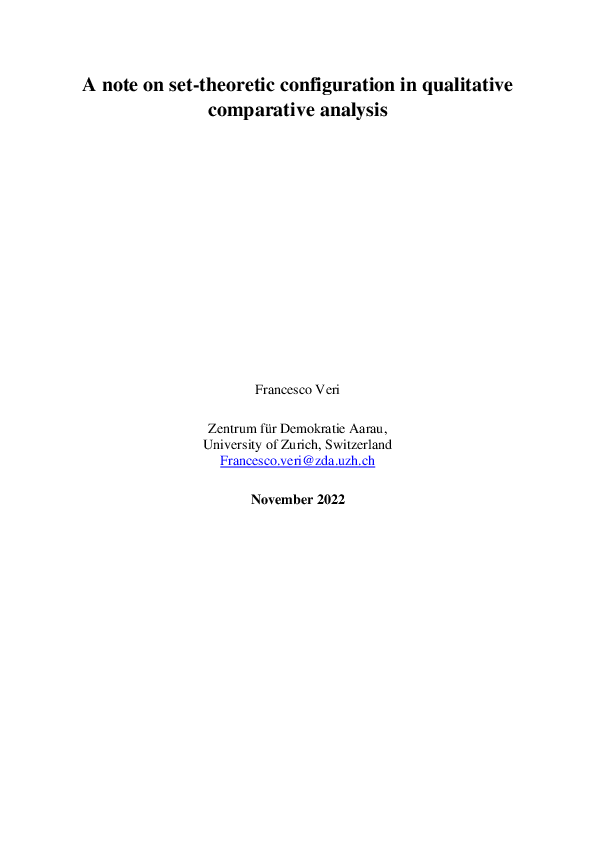 (PDF) A Note on Set-Theoretic Configuration in Qualitative Comparative ...