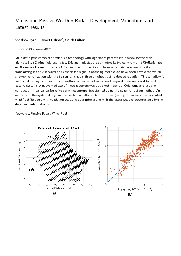 (PDF) Multistatic Passive Weather Radar: Development, Validation, and ...