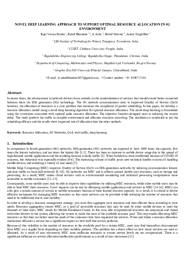 Doc Novel Deep Learning Approach To Support Optimal Resource