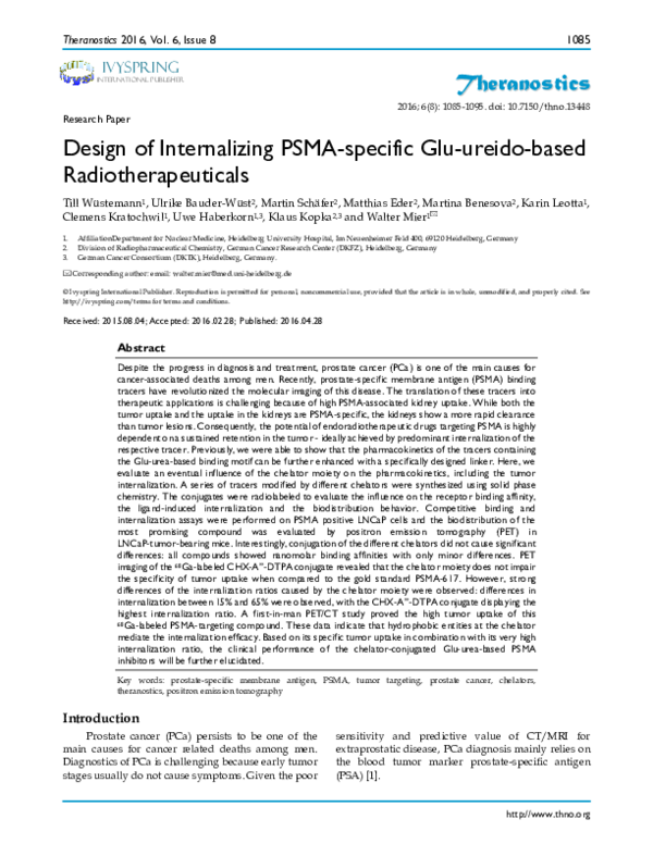 (PDF) Design of Internalizing PSMA-specific Glu-ureido-based ...
