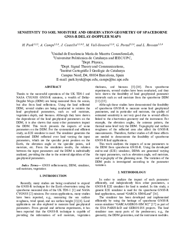 Sensitivity to Soil Moisture and Observation Geometry of Spaceborne ...