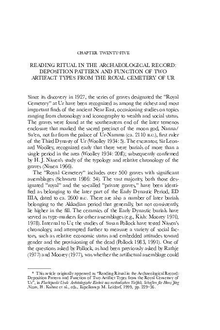 (PDF) Reading Ritual In The Archaeological Record: Deposition Pattern ...