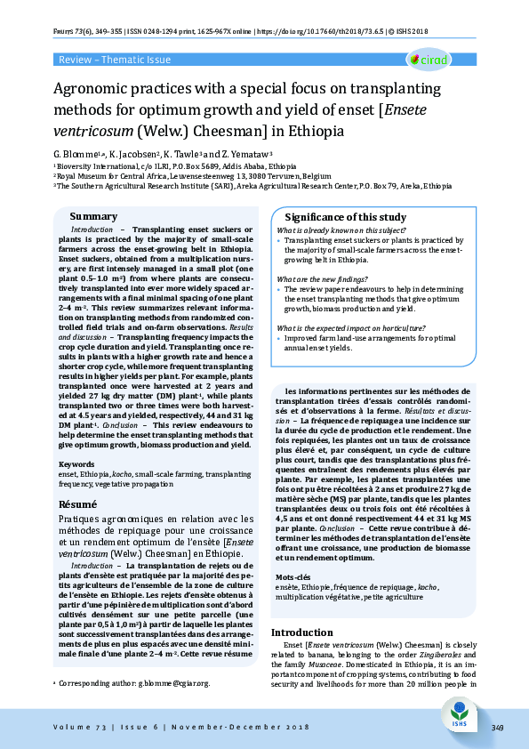 (PDF) Agronomic practices with a special focus on transplanting methods for optimum growth and ...