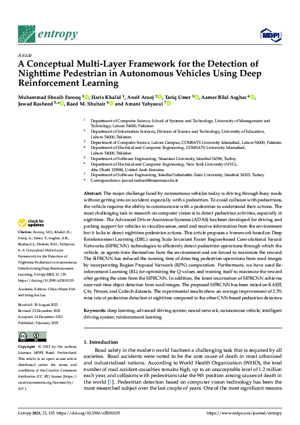 (PDF) A Conceptual Multi-Layer Framework for the Detection of Nighttime Pedestrian in Autonomous ...