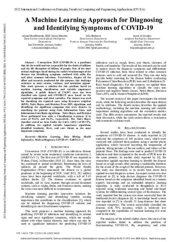(PDF) A Machine Learning Approach for Diagnosing and Identifying ...