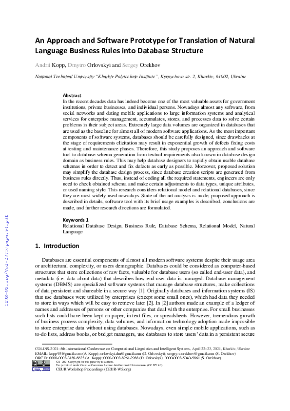 (PDF) An Approach and Software Prototype for Translation of Natural ...