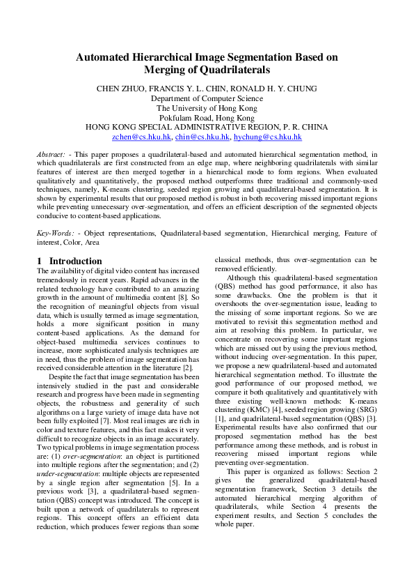 (PDF) Title Automated Hierarchical Image Segmentation Based on Mergingof