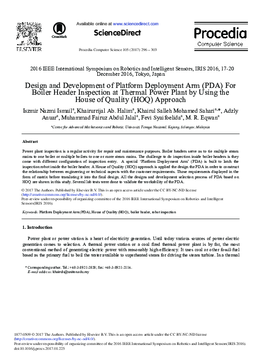 (PDF) Design and Development of Platform Deployment Arm (PDA) For ...