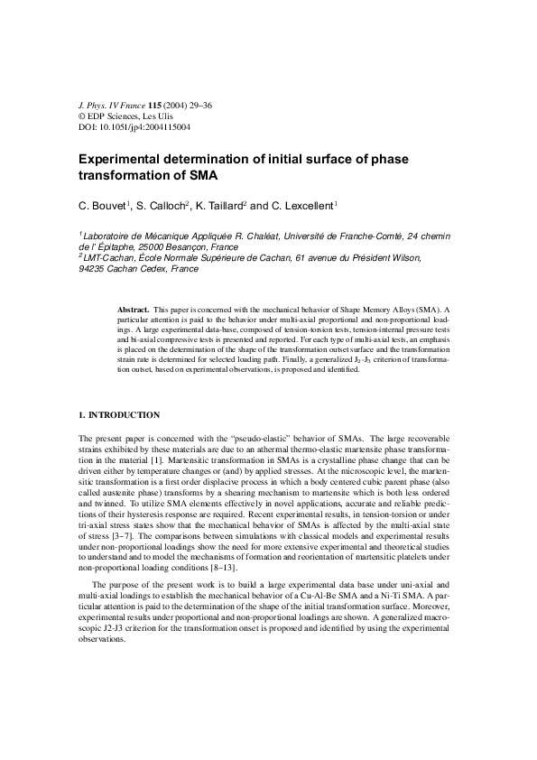 (PDF) Experimental determination of initial surface of phase ...
