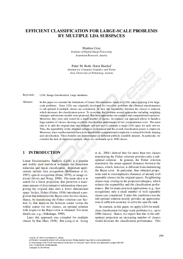 (PDF) Efficient Classification for Large-Scale Problems by Multiple Lda ...