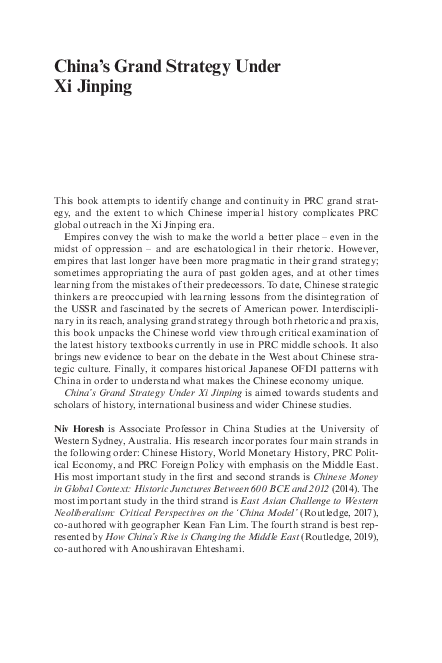 (PDF) China’s Grand Strategy Under Xi Jinping
