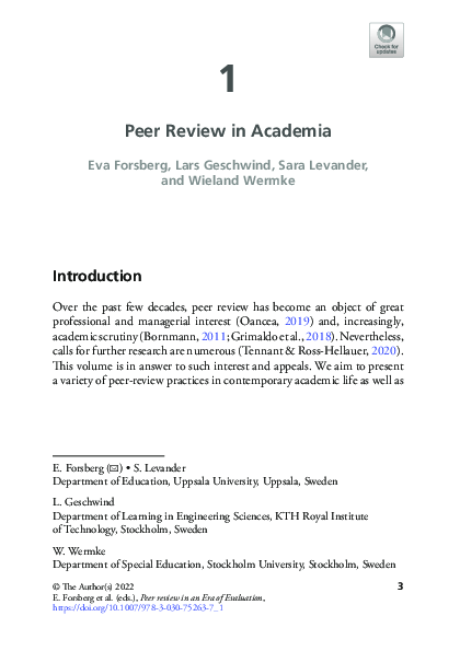 (PDF) Peer Review in Academia
