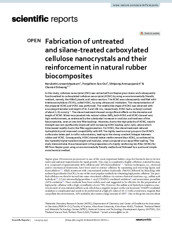 (PDF) Fabrication of untreated and silane-treated carboxylated ...