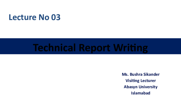 (PPT) Technical Report Writing
