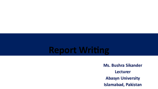 (PPT) Report Writing