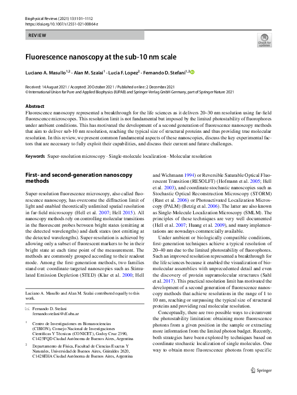 (PDF) Fluorescence nanoscopy at the sub-10 nm scale
