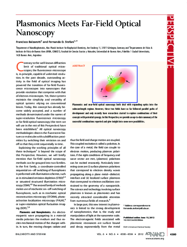(PDF) Plasmonics Meets Far-Field Optical Nanoscopy