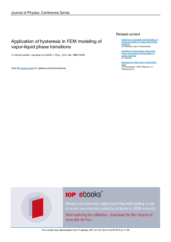 (PDF) Application of hysteresis in FEM modeling of vapor-liquid phase ...