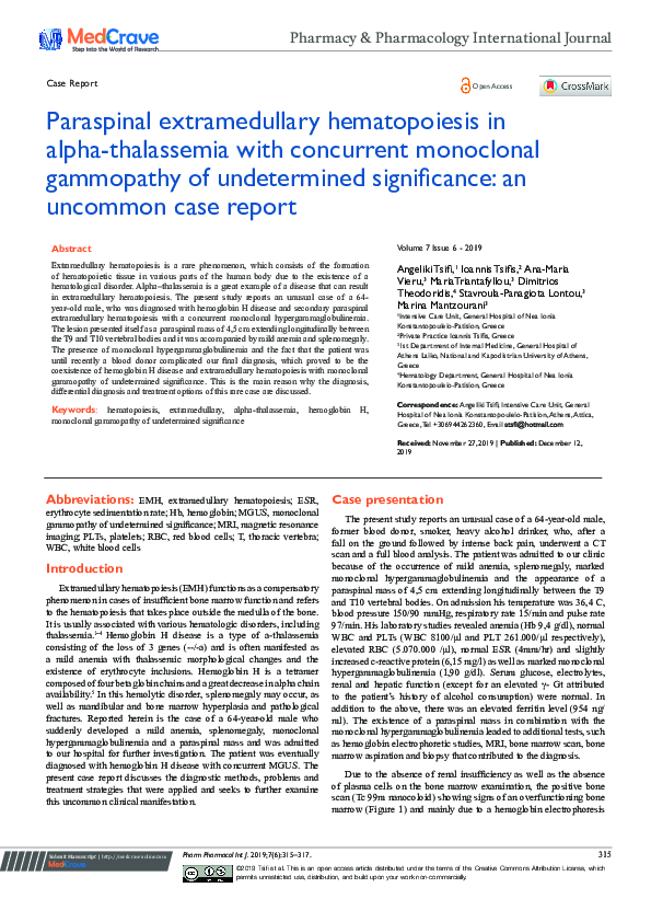 (PDF) Paraspinal extramedullary hematopoiesis in alpha-thalassemia with ...